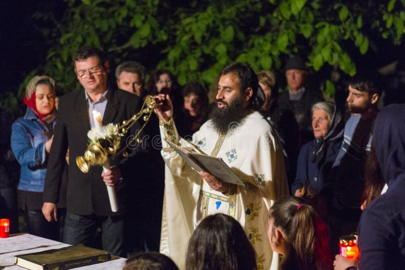 People Getting Light from the Priest in Easter Mass Editorial Stock ...