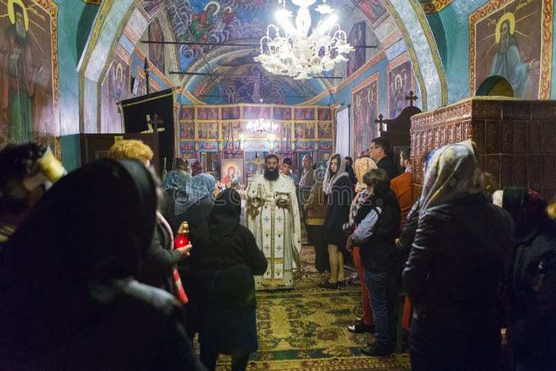People Getting Light from the Priest in Easter Mass Editorial Stock ...