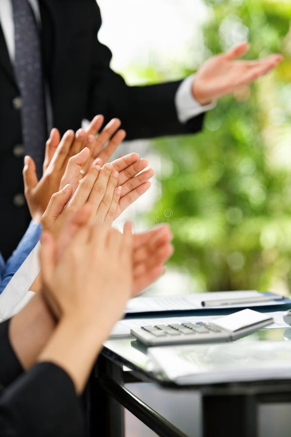Giving applause stock image. Image of group, white, presentation - 10941427