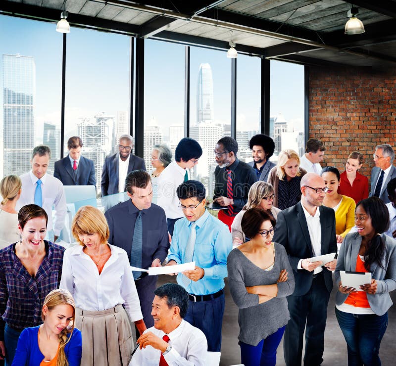 People Global Communication Office Discussion Conversation Group Stock ...