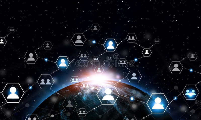 Global People Connection stock illustration. Illustration of technology ...