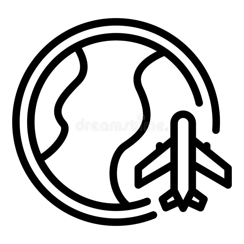 People Globe Fly Icon Outline Vector. World Travel Stock Vector ...