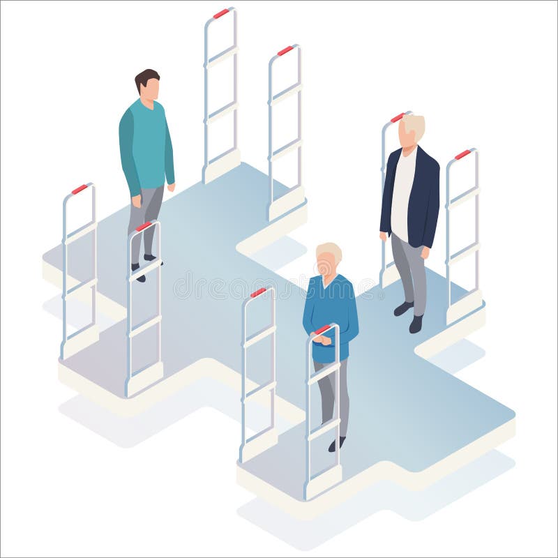 Isometric Vector. Preventing Shoplifting Scanner Gate System. Anti ...