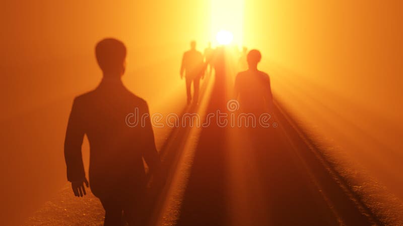 People go to the light stock illustration. Illustration of light - 50711816