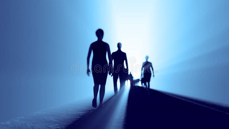 People go to the light stock illustration. Illustration of faith - 51043363