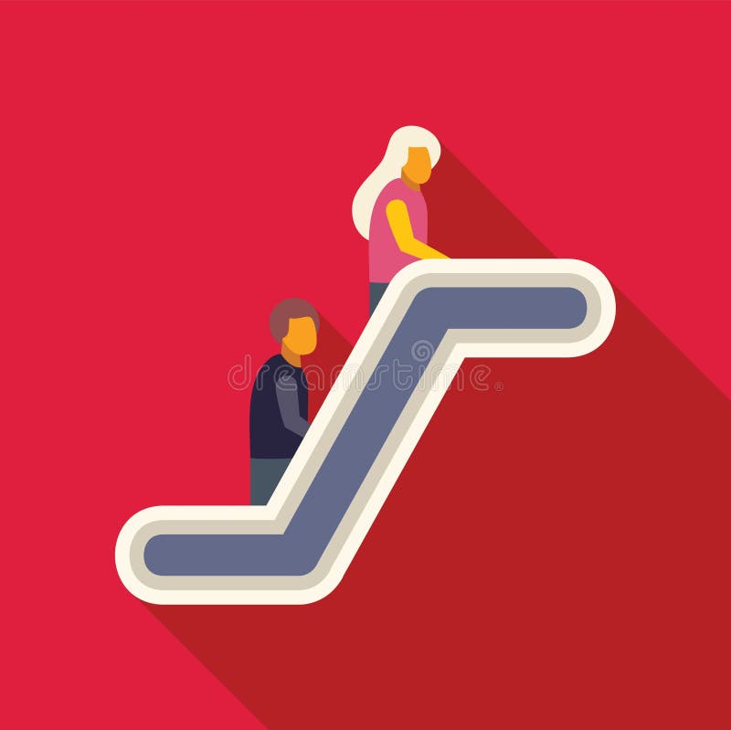 People Going Up Using Electric Escalator Stairs Stock Vector ...
