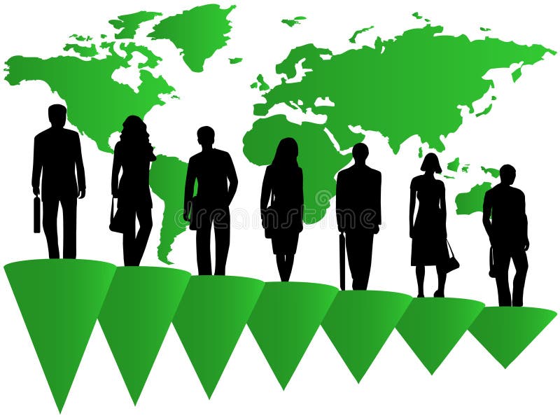 People, graph and map stock vector. Illustration of listen - 5820290