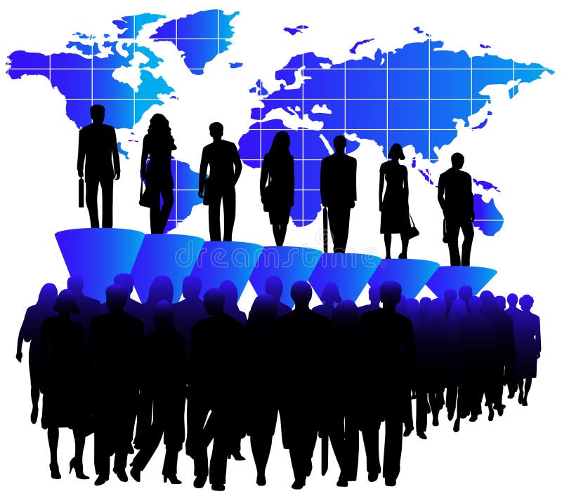 People, graph and map stock vector. Illustration of business - 5841180