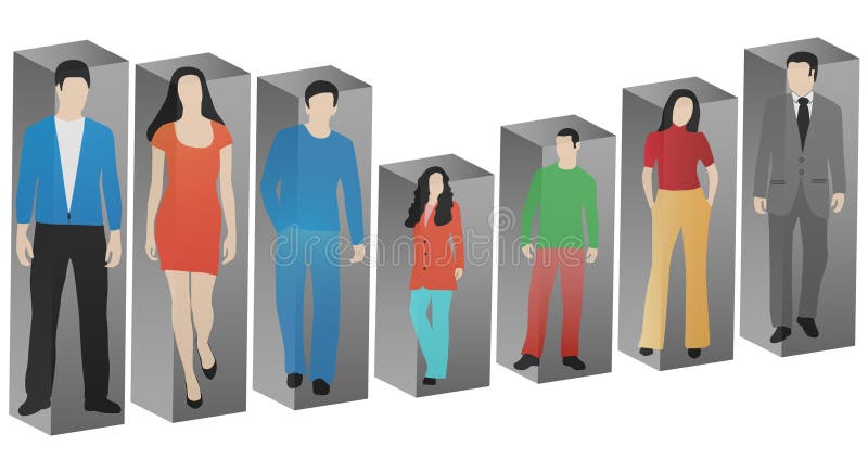 People in the graphs stock vector. Illustration of graphic - 6811692