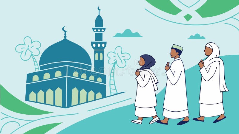 Islamic Mosque Gathering Illustration Stock Illustrations – 421 Islamic ...