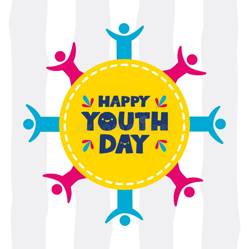Happy Youth Day Flat Design Stock Illustration - Illustration of ...