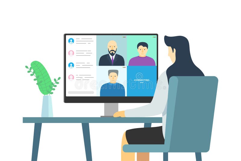 Computer Screen Person Webinar Stock Illustrations – 4,176 Computer ...