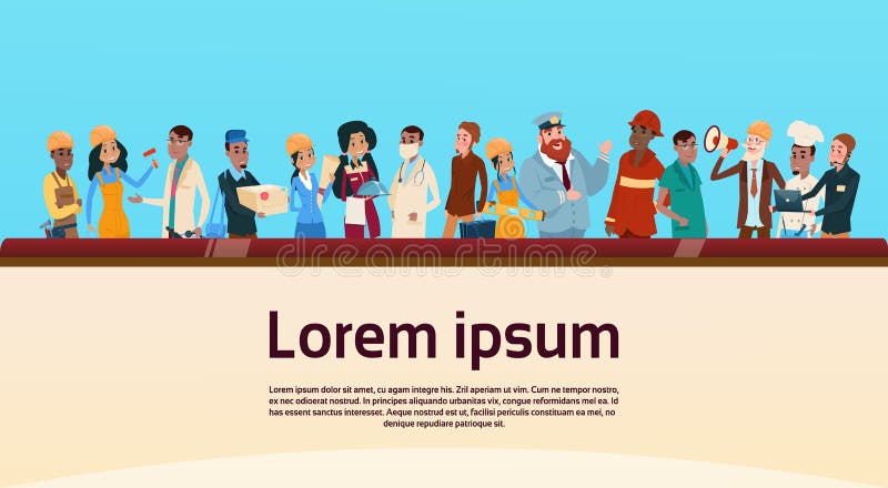 People Group Different Occupation Set, Employees Mix Race Workers ...