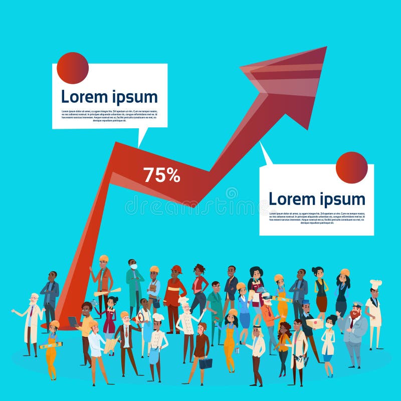 People Group Different Occupation Set, Employees Mix Race Workers Graph ...