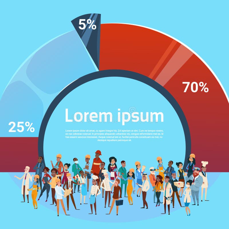 People Group Different Occupation Set, Employees Mix Race Workers Graph ...