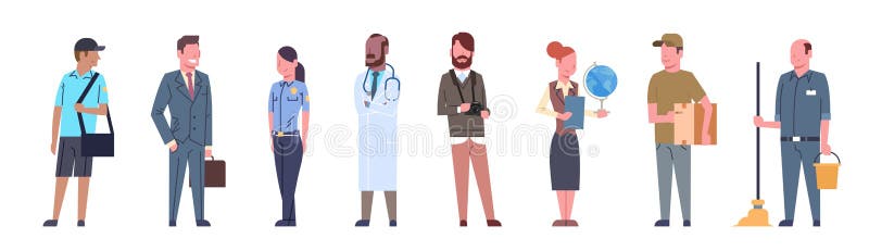 People Group Different Occupation Set Workers Profession Collection Stock Vector - Illustration ...