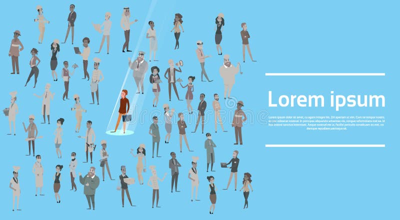 People Group Different Occupation Spotlight Hire Human Resource ...