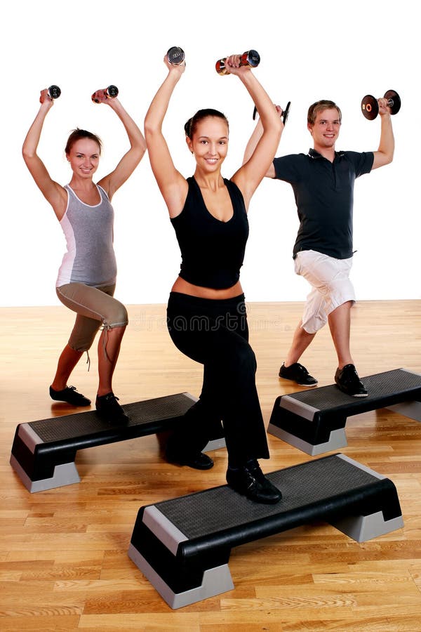 People Group Doing Fitness Exercises Stock Photo - Image of active ...