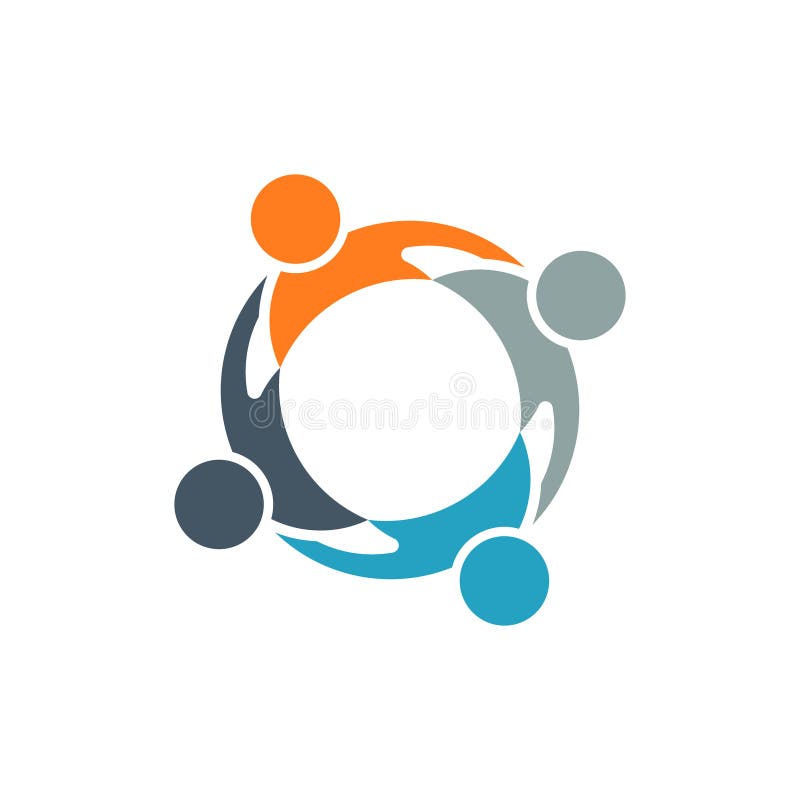 People Group Embracing Each Other Logo Stock Illustration ...