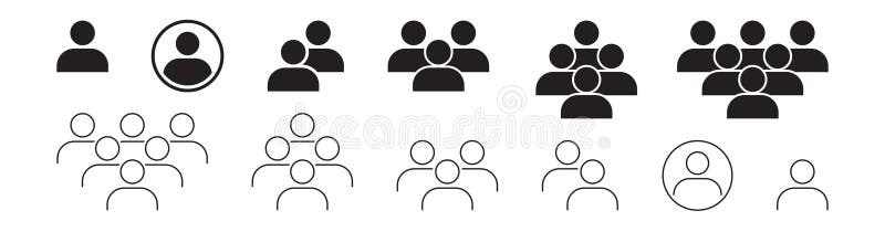People Group Icon Set. Team People. User Profile Symbol Stock Vector ...