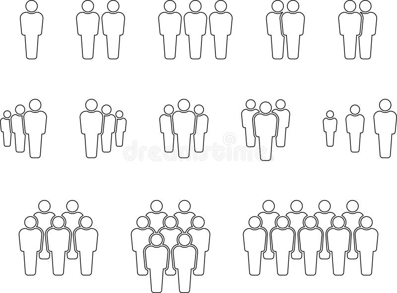 People Group Icon Set Team Worker User. Employee People Group Icon Team ...