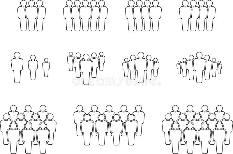 People Group Icon Set Team Worker User. Employee People Group Icon Team ...