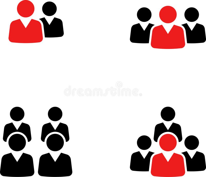 People Group Icon Set Team Worker User. Employee People Group Icon Team ...