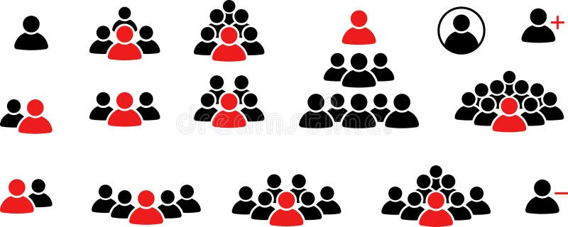 People Group Icon Set Team Worker User. Employee People Group Icon Team ...