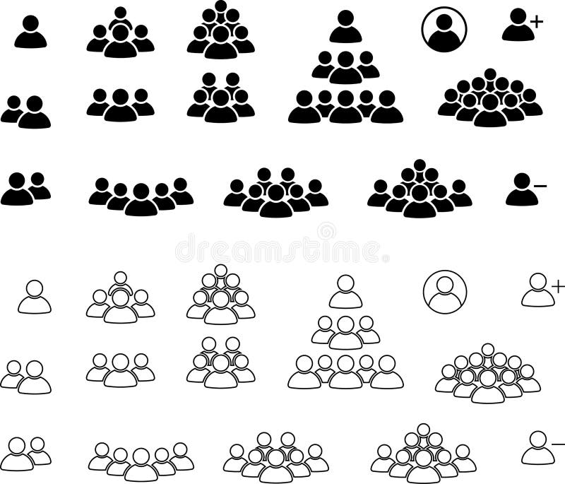 People Group Icon Set Team Worker User. Employee People Group Icon Team ...