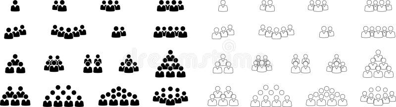 People Group Icon Set Team Worker User. Employee People Group Icon Team ...