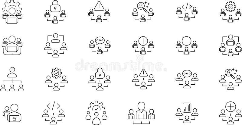 People Group Icon Set Team Worker User. Employee People Group Icon Team ...