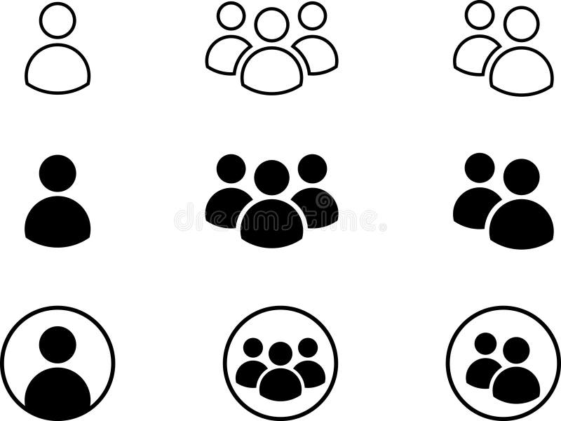 People Group Icon Set Team Worker User. Employee People Group Icon Team ...