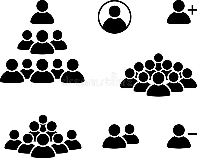 People Group Icon Set Team Worker User. Employee People Group Icon Team ...