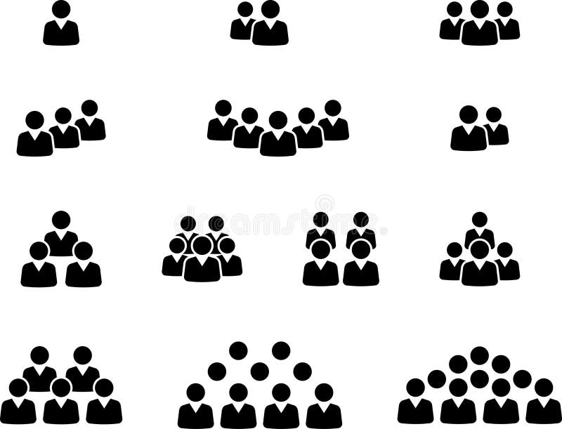 People Group Icon Set. Team of Worker. User Profile Symbol. Group of ...