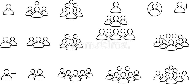 People Group Icon Set. Team of Worker. User Profile Symbol. Group of ...