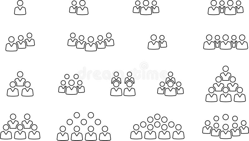 People Group Icon Set. Team of Worker. User Profile Symbol. Group of ...