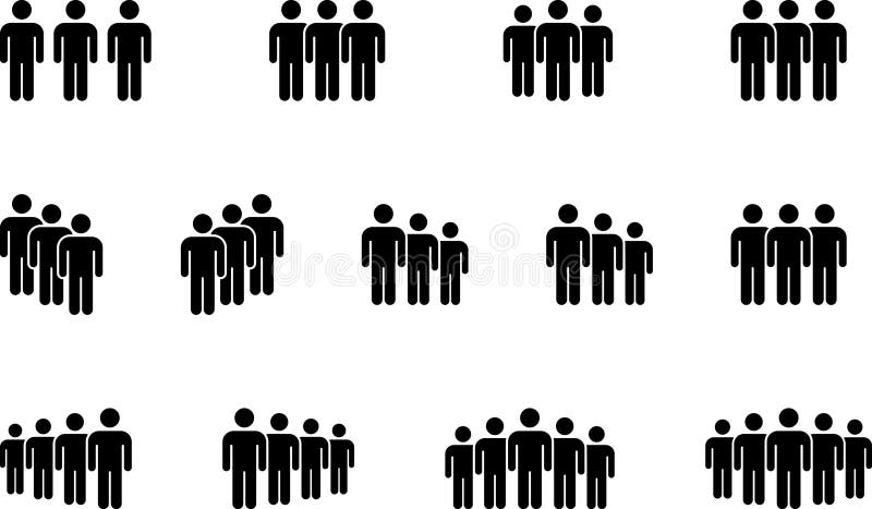 People Group Icon Set. Team of Worker. User Profile Symbol. Group of ...