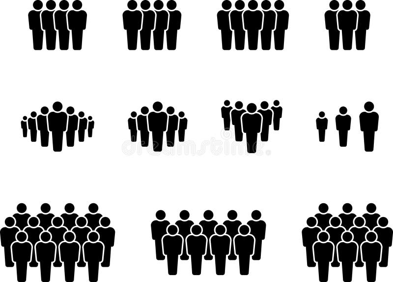 People Group Icon Set. Team of Worker. User Profile Symbol. Group of ...