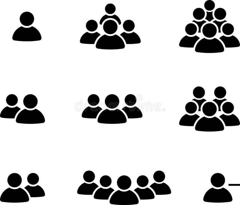 People Group Icon Set. Team of Worker. User Profile Symbol. Group of ...