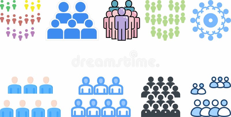 People Group Icons Set Collection Stock Vector - Illustration of symbol ...