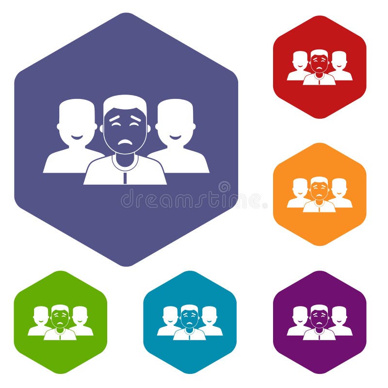 People Group Icons Set Hexagon Stock Vector - Illustration of ...