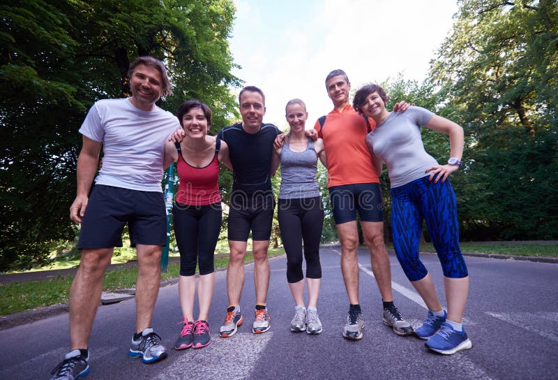 People group jogging stock photo. Image of friends, runner - 60792928