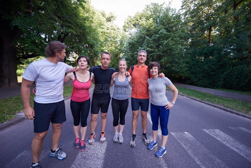 People group jogging stock image. Image of group, healthy - 60910605