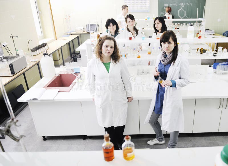 Young woman in lab stock photo. Image of portrait, beautiful - 14009538