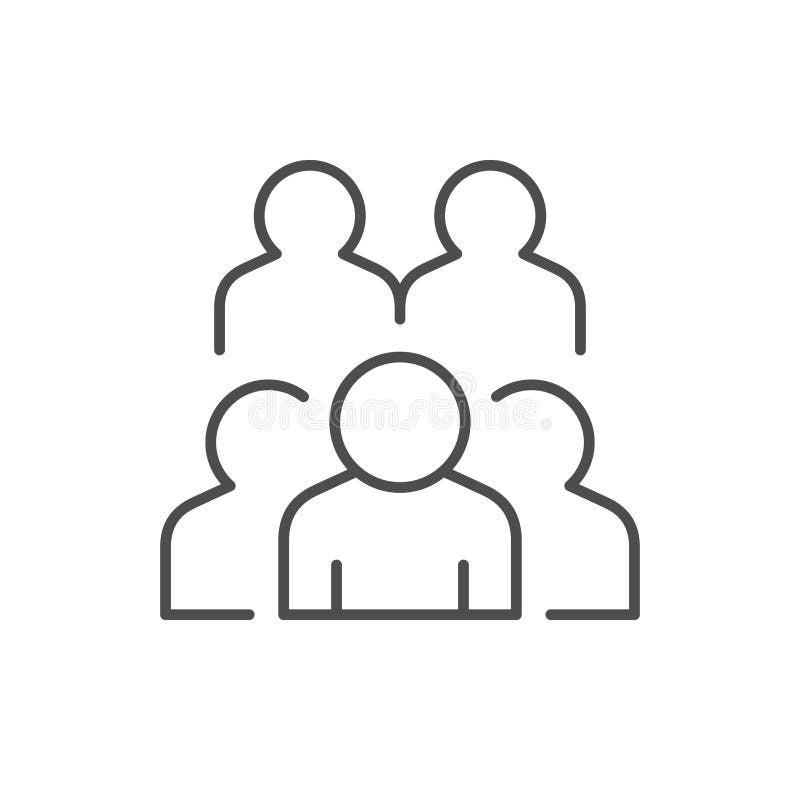 People Group Line Outline Icon Stock Vector - Illustration of ...