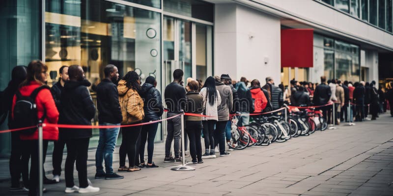 People Shopping Waiting Line Stock Illustrations – 461 People Shopping ...