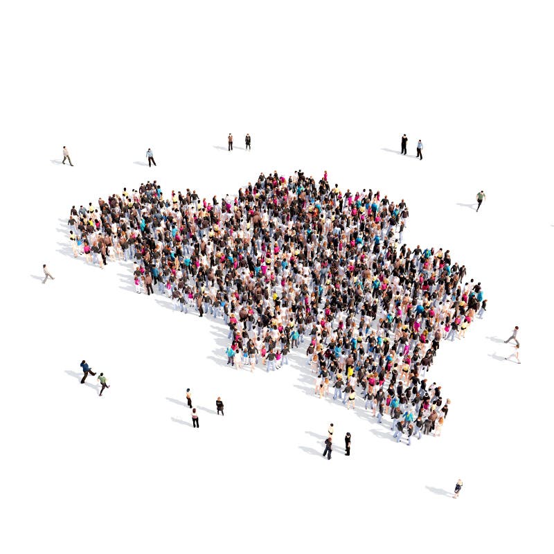 People Group Shape Map Belgium Stock Illustration - Illustration of ...