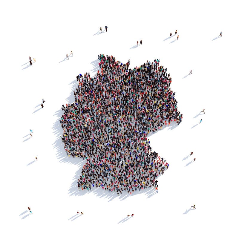 People Group Shape Map Germany Stock Illustration - Illustration of ...
