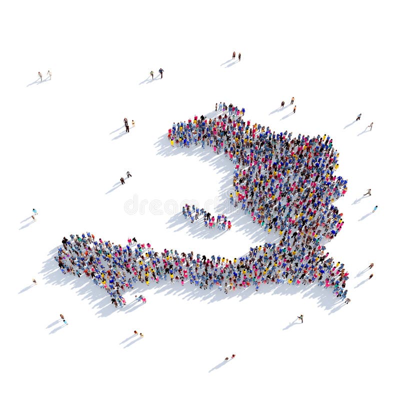 People Group Shape Map Haiti Stock Illustration - Illustration of ...