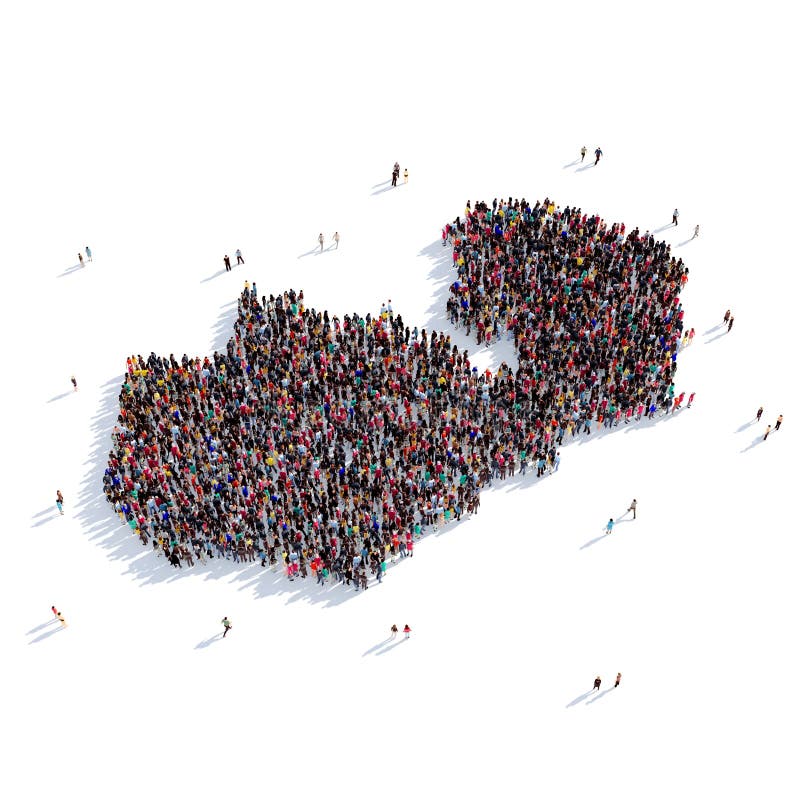 People group shape map stock illustration. Illustration of information ...